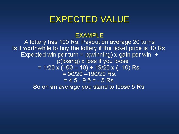 BUSINESS MATHEMATICS STATISTICS LECTURE 39 Patterns of probability