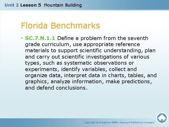 Unit 2 Lesson 5 Mountain Building Copyright Houghton