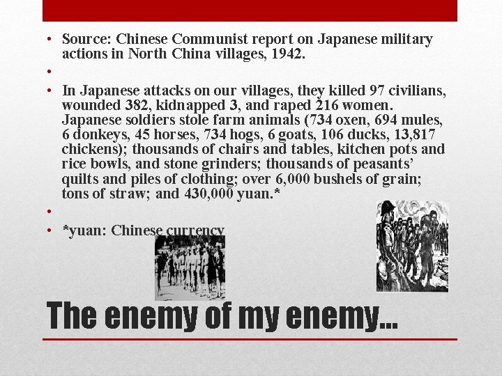 DBQ Relationship between Chinese peasants and communist party