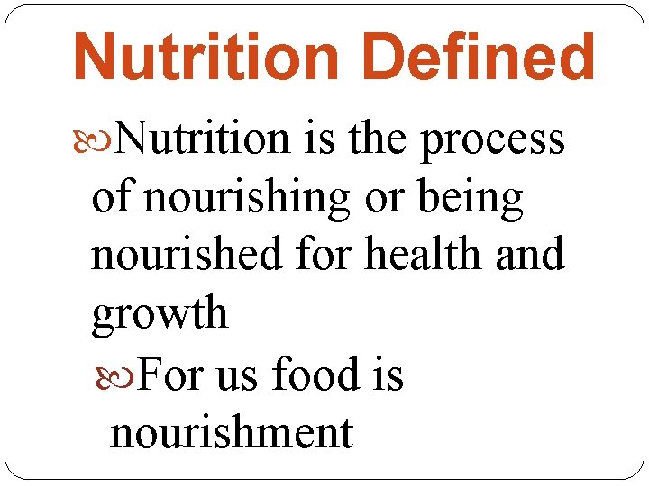 Unit 3 Nutrition Health and Well Being Introduction