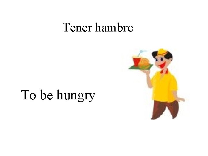 Chapter 4 Vocabulary Tener hambre To be hungry