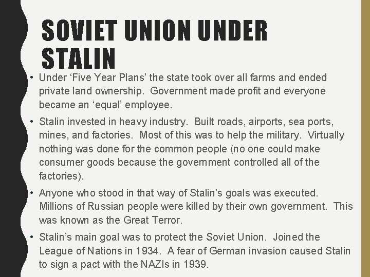 WORLD WAR II BACKGROUND TO WWII No one