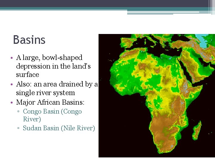 SubSaharan Africa Physical Geography Landforms Create a Word