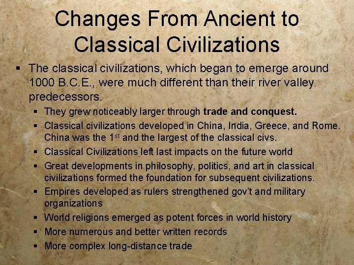 Unit 3 Classical Civilizations 600 BCE to 600