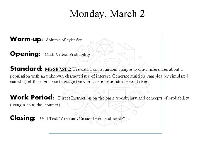 Unit 5 Statistics and Probability Week at a