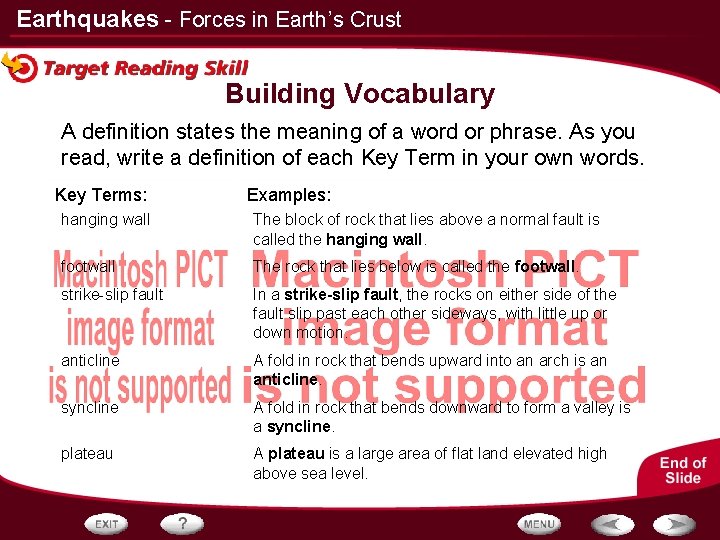Earthquakes Table of Contents Forces in Earths Crust
