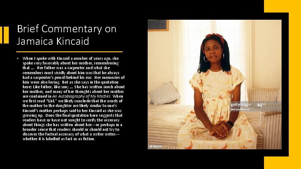 Girl by Jamaica Kincaid Kincaid Her Mother Antigua