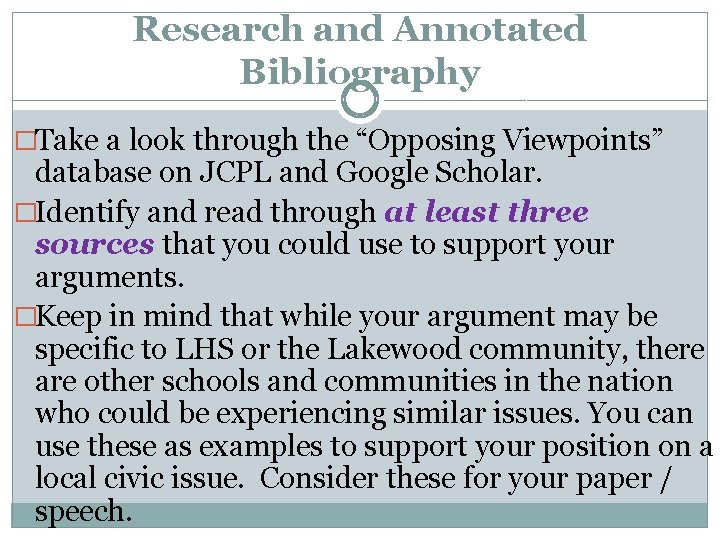What is an annotated bibliography Why do this