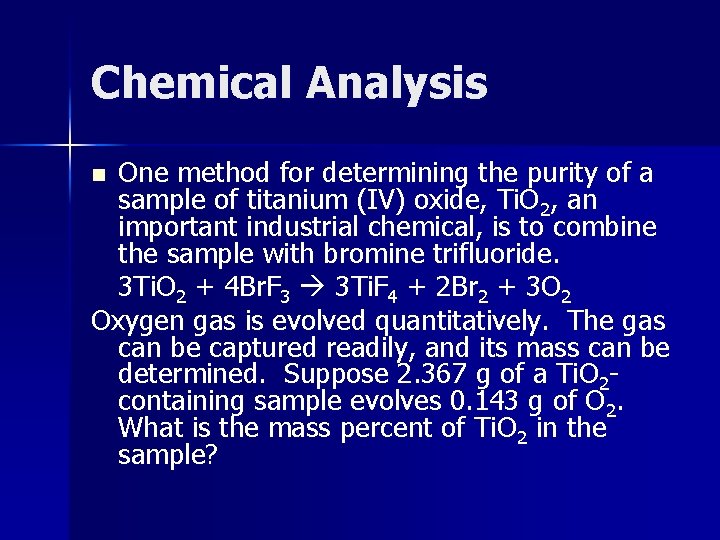 Stoichiometry Quantitative Information About Chemical Reactions Chapter 4