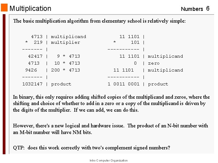 Twos Complement Operations Numbers 1 Negating a twos