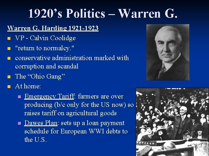 The 1920s to the 1930s Boom to Bust