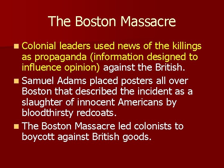 Building Colonial Unity Chapter 5 Sections 2 and