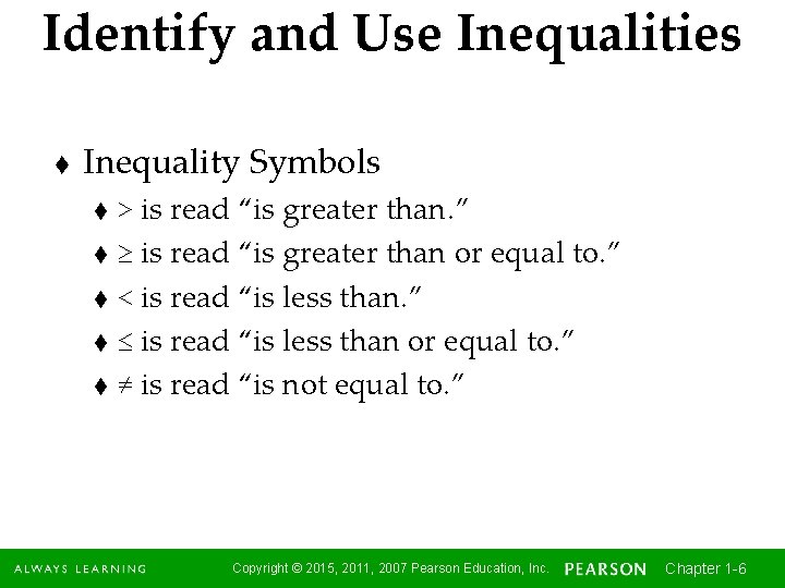 Chapter 1 Basic Concepts Copyright 2015 2011 2007