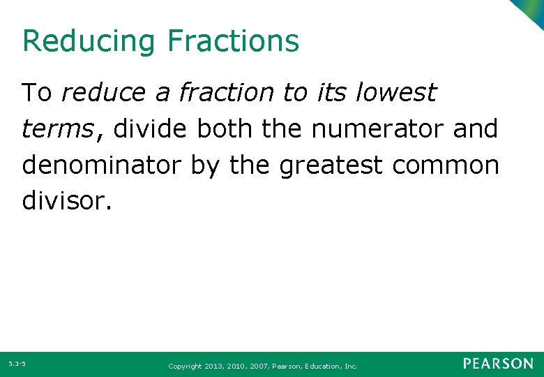 Section 5 3 The Rational Numbers Copyright 2013