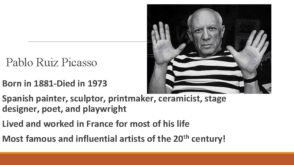 Pablo Picasso Cubism Do Now on notebook paper