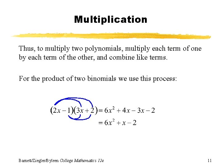 Appendix A Basic Algebra Review Section A2 Operations