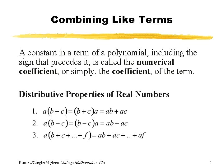 Appendix A Basic Algebra Review Section A2 Operations