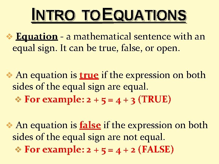 SOLVING ALGEBRAIC EQUATIONS Inverse Operations TwoStep MultiStep INTRO SOLVING ALGEBRAIC EQUATIONS Inverse Operations TwoStep MultiStep INTRO