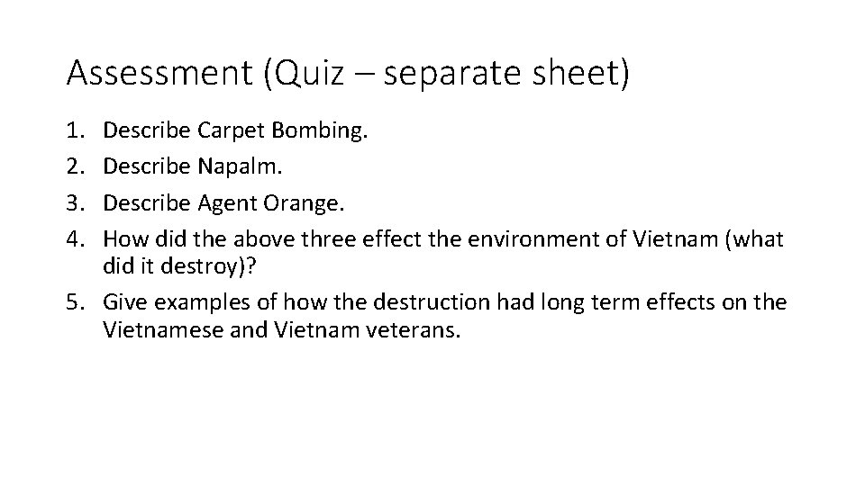 Part 1 Napalm Agent Orange and Carpet Bombing