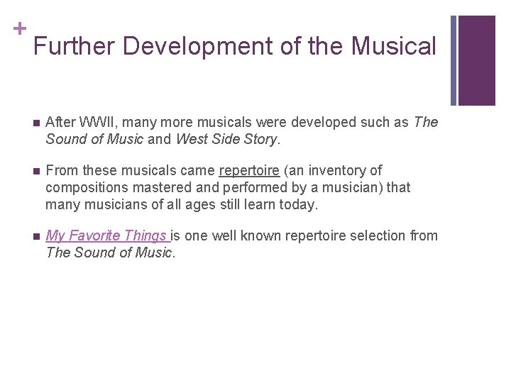 Musical Theatre An Introduction What is a Broadway