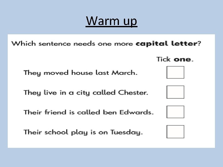 Welcome back year 2 This week we are