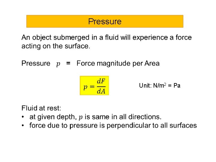 Lecture 17 Static Fluids Pressure Pascals Principle Buyoancy