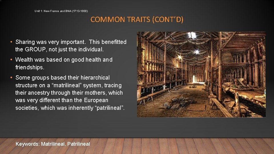 UNIT 1 NEW FRANCE AND BNA 1713 1800