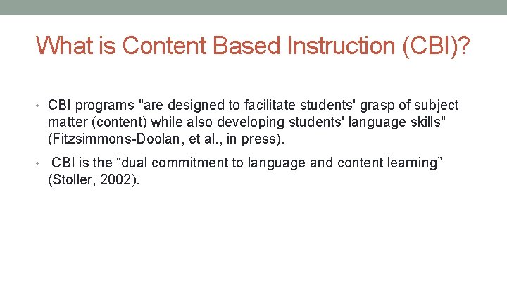 CONTENTBASED INSTRUCTION AT PRIMARY AND UNIVERSITY LEVELS Nicholas