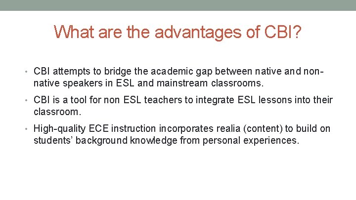 CONTENTBASED INSTRUCTION AT PRIMARY AND UNIVERSITY LEVELS Nicholas