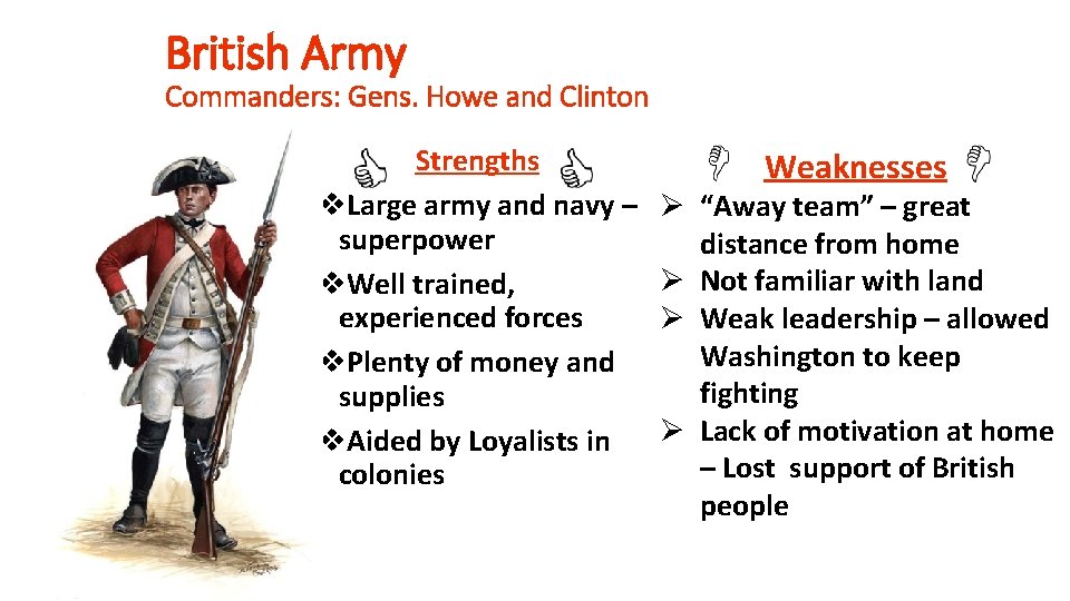 British vs Continental Army Continental Army Commander Gen