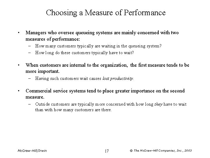 Table of Contents Chapter 14 Queueing Models Elements