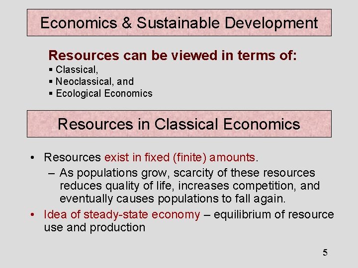Lecture 10 Environment Economics 1 Outline Sustainability and
