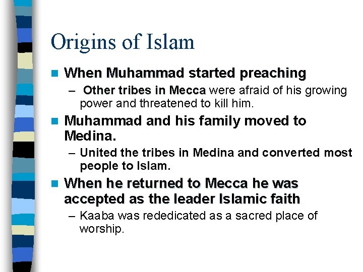 Islam World History SOL WHI 8 a b
