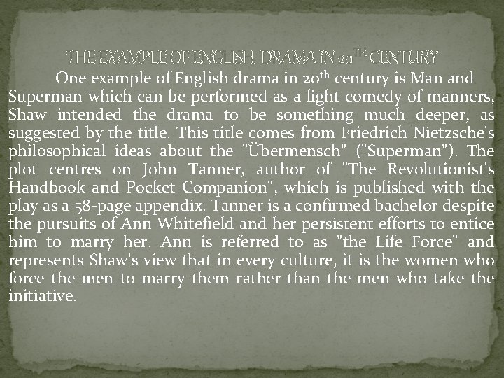 ENGLISH DRAMA IN 20 TH CENTURY BY NI
