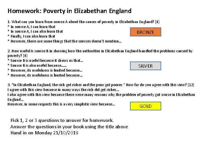 Homework Poverty in Elizabethan England Source A a