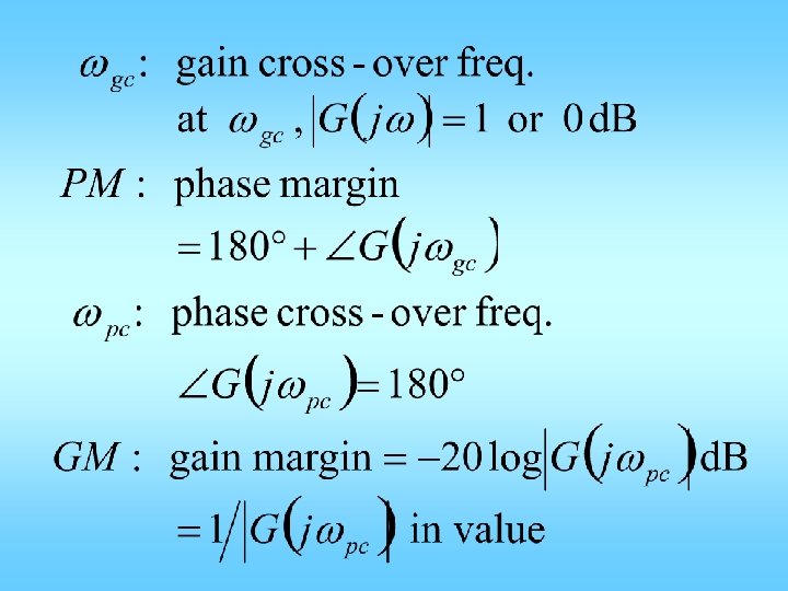System type steady state tracking Bode plot Rs