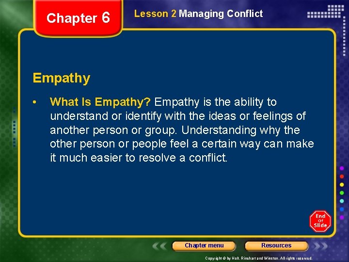 Chapter 6 Lesson 1 What Is Conflict Bellringer