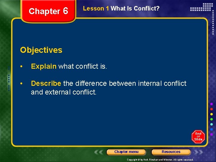 Chapter 6 Lesson 1 What Is Conflict Bellringer