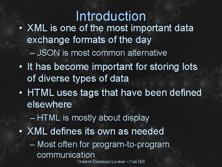 XML e Xtensible Markup Language Creative Commons License