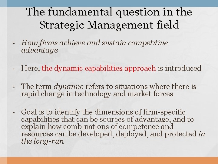 Dynamic capabilities and strategic management Teece David J
