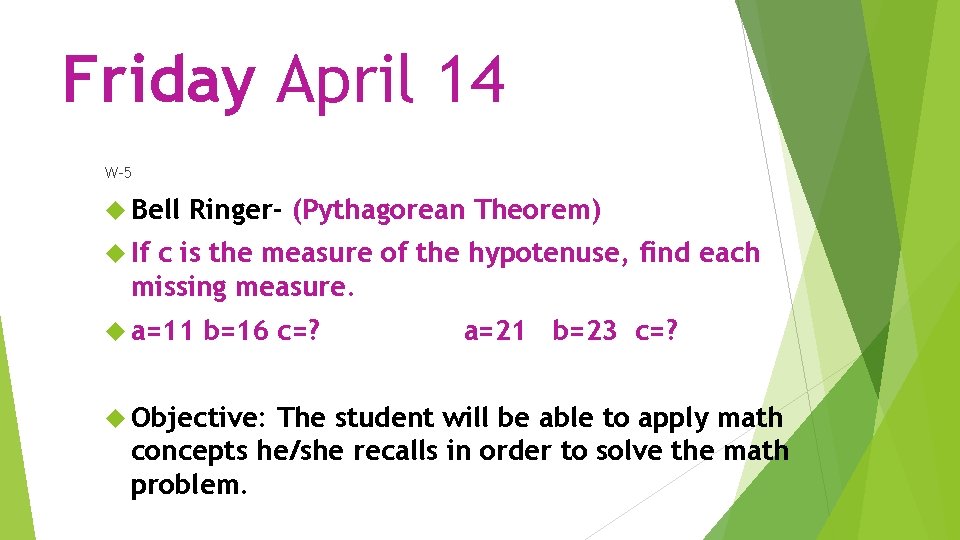 ReTeach Math Monday April 10 W5 Bell Ringer