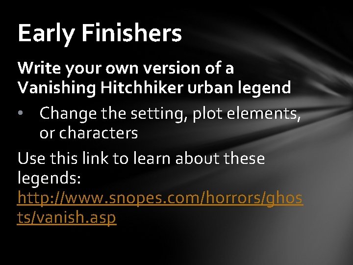 What is an urban legend Urban Legend like