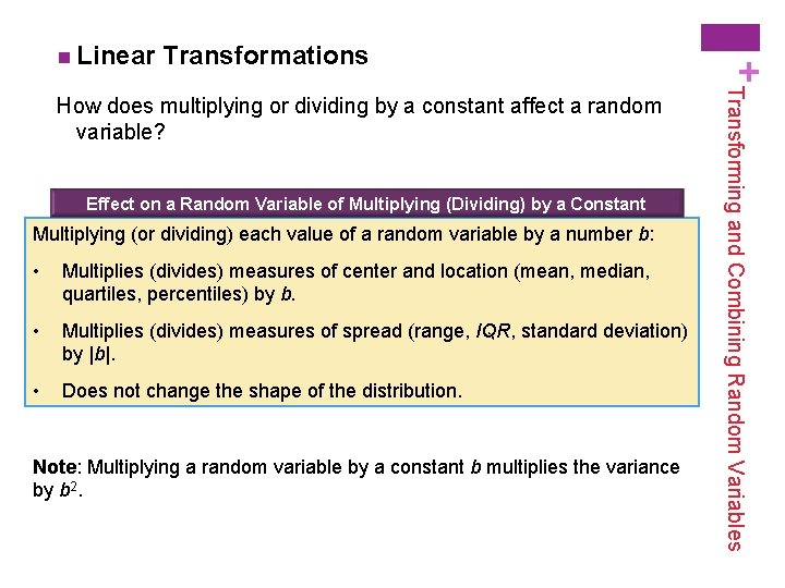 Chapter 7 Random Variables Section 7 2 Transforming Chapter 7 Random Variables Section 7 2 Transforming