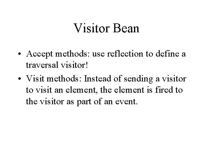 Lorenz Visitor Beans An AspectOriented Pattern Aspectoriented pattern