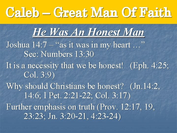 Caleb Great Man Of Faith Text Joshua 14