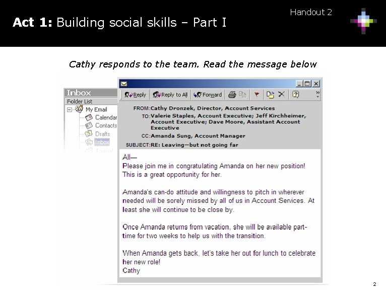 Act 1 Building social skills Part I Handout