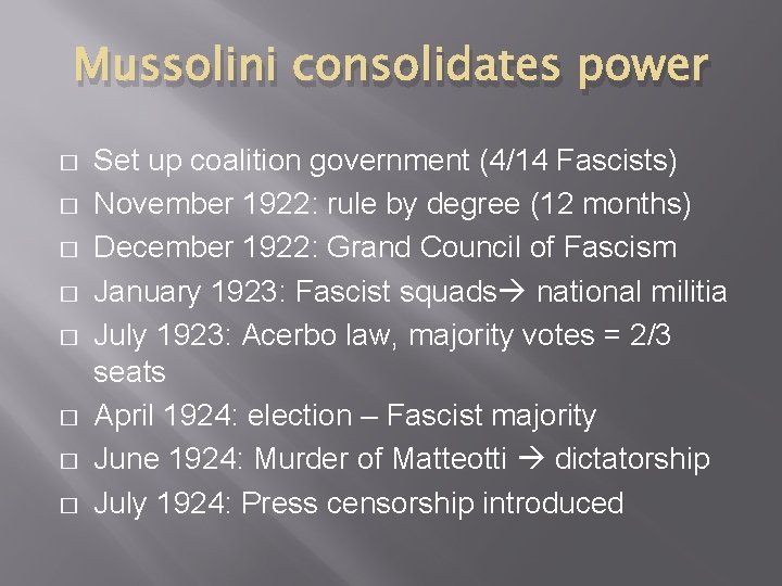 DEVELOPMENT OF DICTATORSHIP Italy 1918 43 Best Monkey