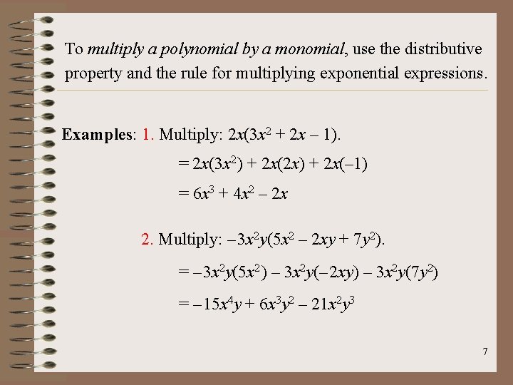 Chapter 6 Section 2 Adding Subtracting and Multiplying