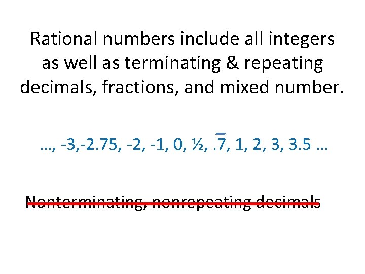 Classifying Numbers Whole Numbers Integers Rational Numbers Irrational