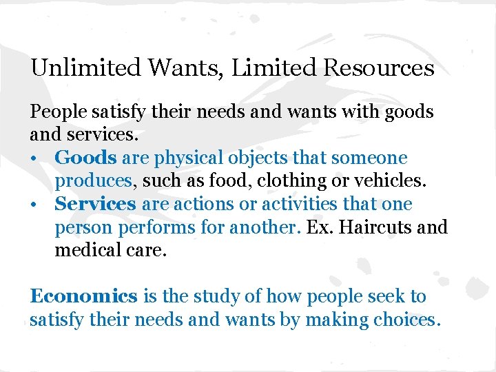 1 1 Scarcity Fundamentals of Economics Learning Objectives